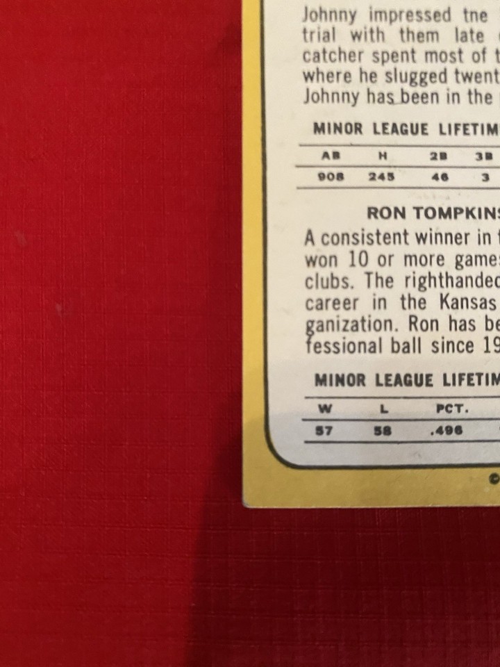 1968 Topps 1968 Rookie Stars Johnny Bench, Ron Tompkins #247 (RC) | eBay