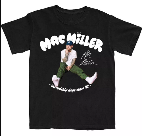 Mac Miller Signature Heavy Black Short Sleeve T-shirt, size S-5XL | eBay