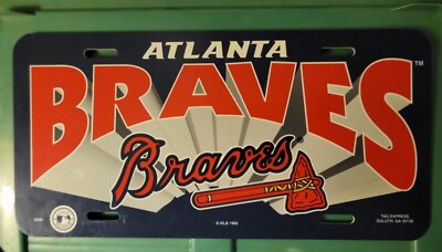 Vintage New Old Stock Atlanta Braves MLB Baseball Plastic License Plate ...