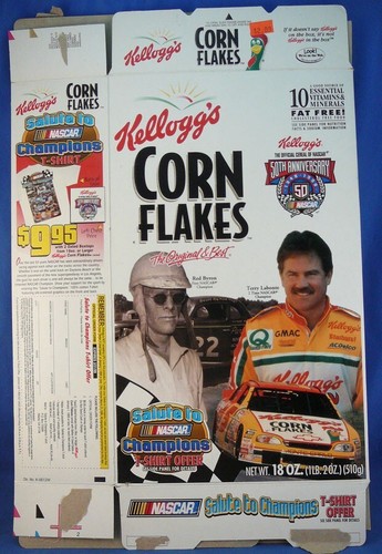 4 KELLOGG'S CORN FLAKES CEREAL BOXES FEATURING NASCAR'S TERRY LABONTE ...