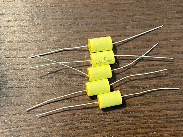 5 New .05 uf 630v Yellow Film Capacitors Guitar Tube Amp Tone Caps (Qty ...