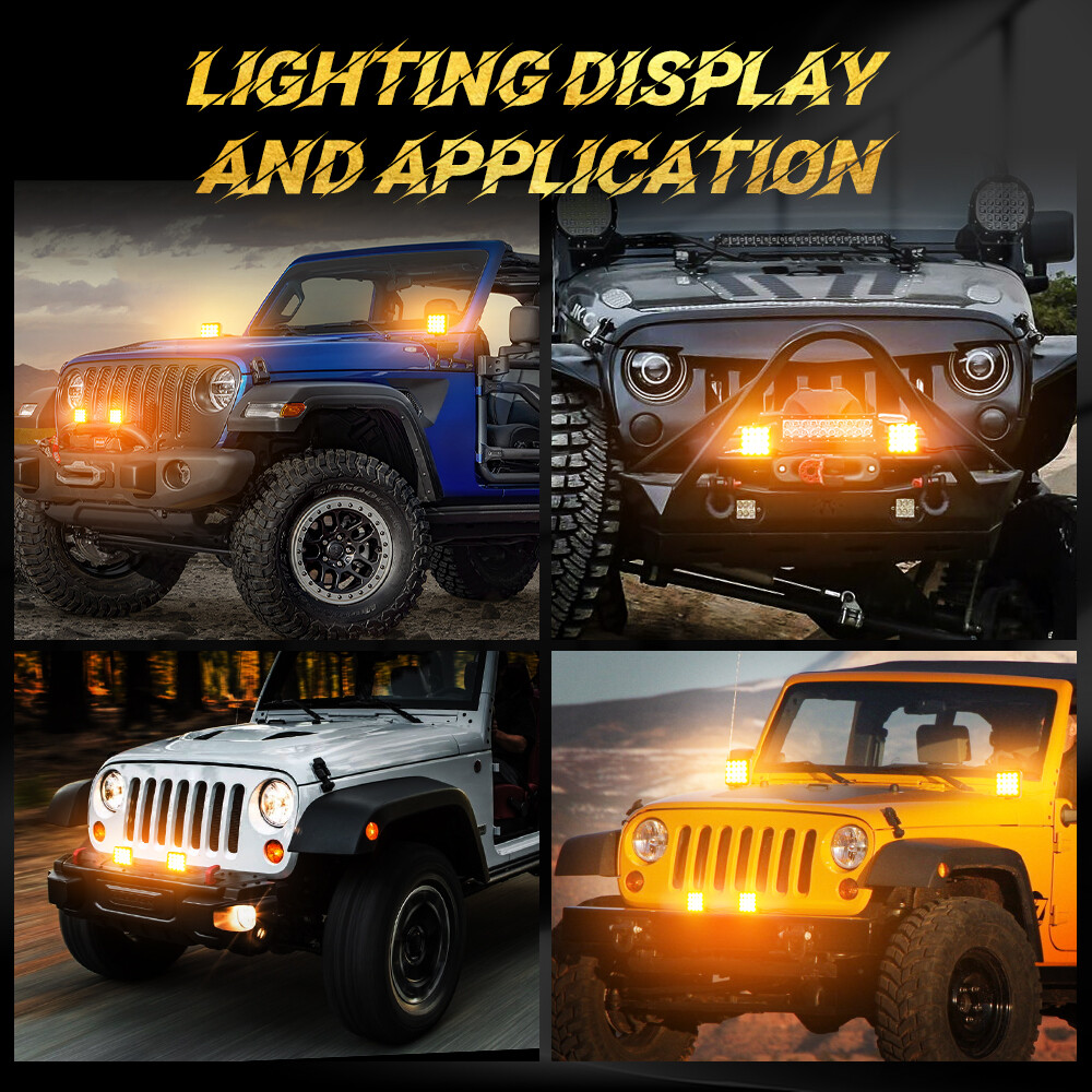 4PCS 4" Inch LED Work Light Pods Spot Off Road ATV Truck Reverse Fog ...