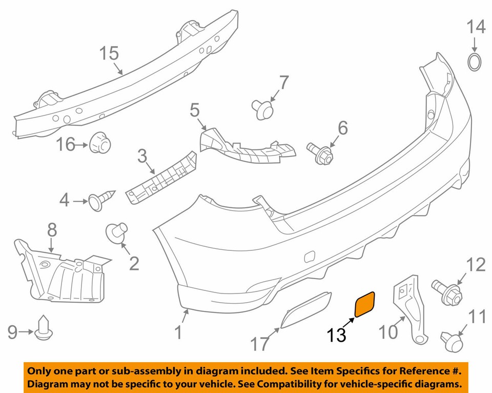 2008-2017 Subaru Impreza & Crosstrek Rear Bumper Tow Eye Cap NEW ...