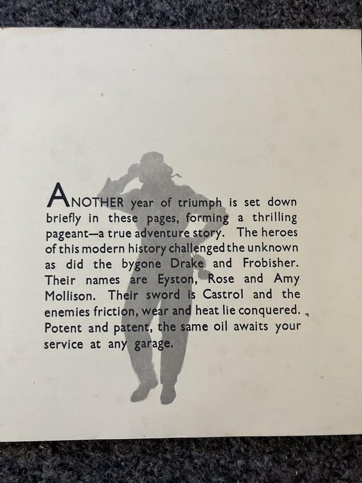 Castrol 1936 Achievements (Motoring Flying And Motorcycle) Speed Sports ...