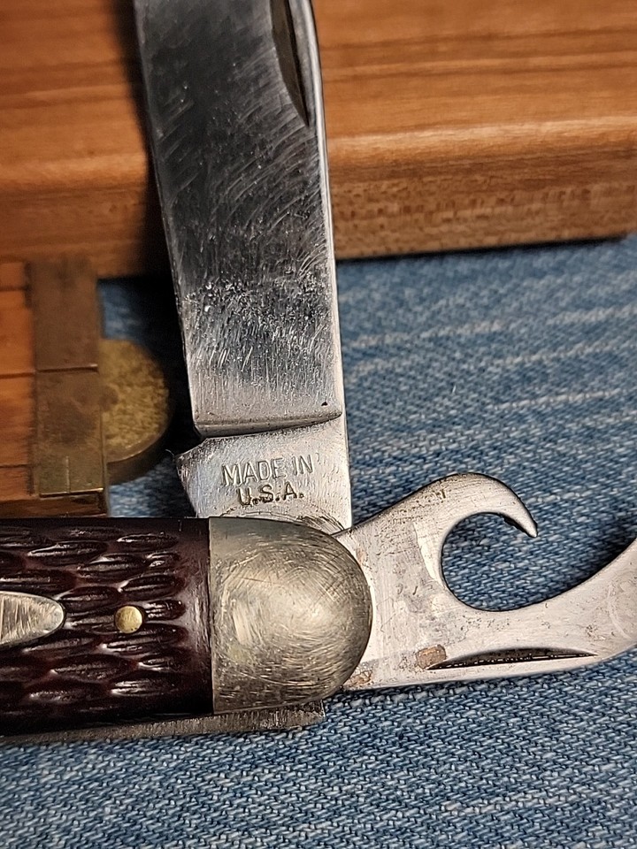 Vintage USA Camp Knife 4 Blade Bale | eBay