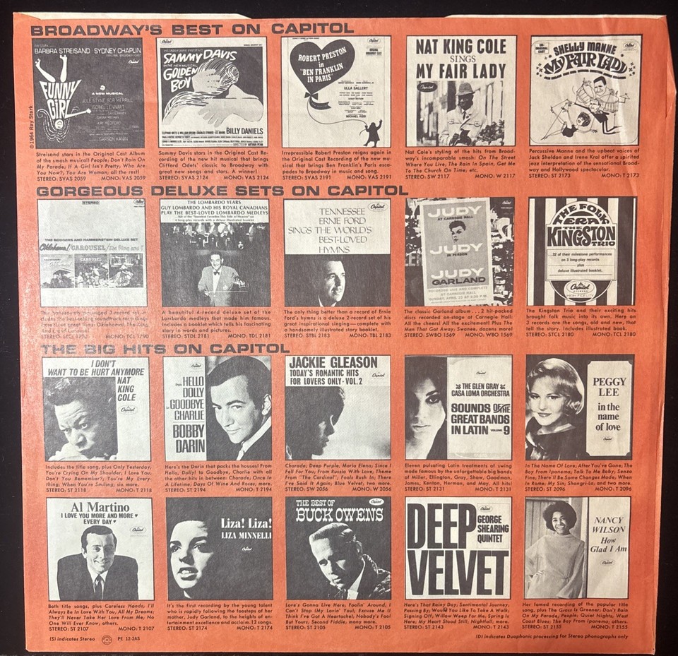 6) Capital LP Inner Sleeves “Join The Teen…” PE 12-2AS Scranton Beatles ...
