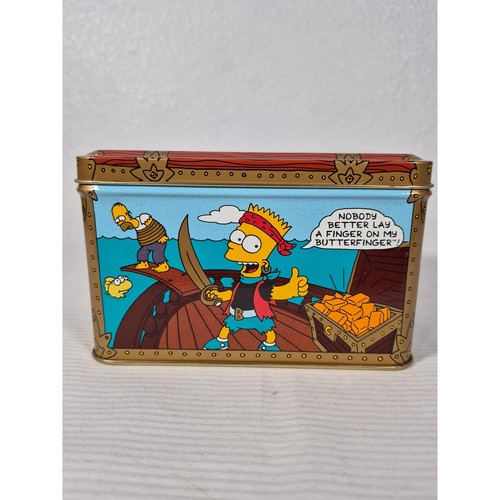 Vtg 1992 Simpsons Bart Simpson Pirate Metal Tin Bank Nestle ...