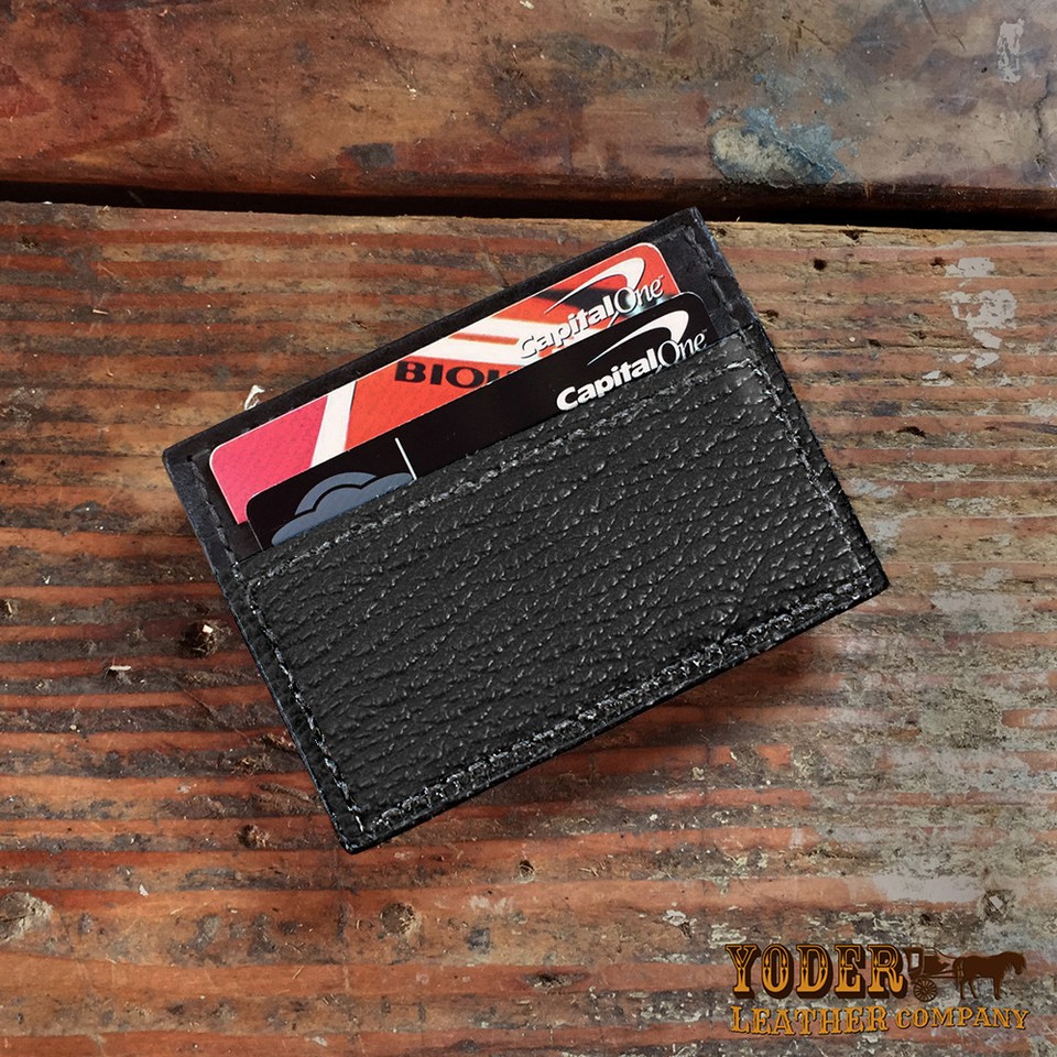 Black Shark Skin Amish Handmade Magnetic Money Clip Wallet - Real Shark ...