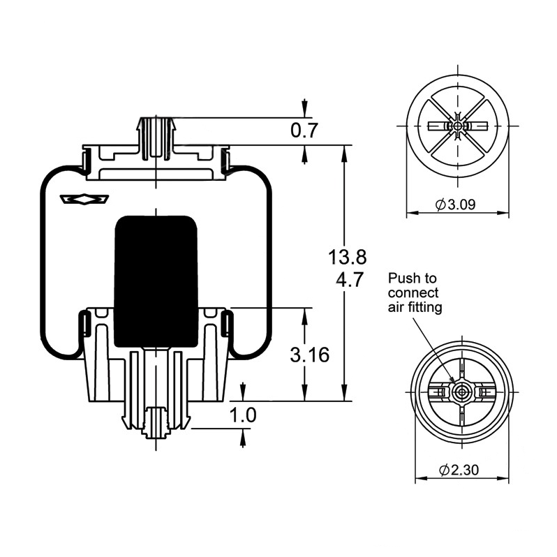 VOLVO CAB SUSPENSION AIR BAG -OEM QUALITY 21165207 8074629 20462622 1S5 ...