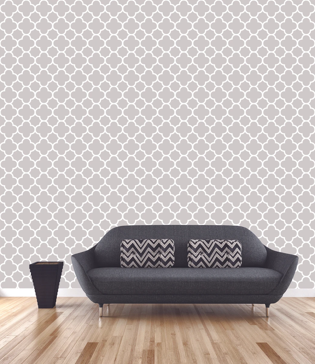 Gray Quatrefoil Background