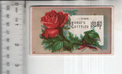 Morse's Mottled Soap Rose Floral Victorian Trade Card 2"x4" VTC-XC389 ...