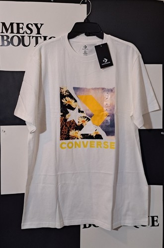 Converse Logo Box Graphic Classique Standard T-shirt Cotton Mens Size XL White | eBay