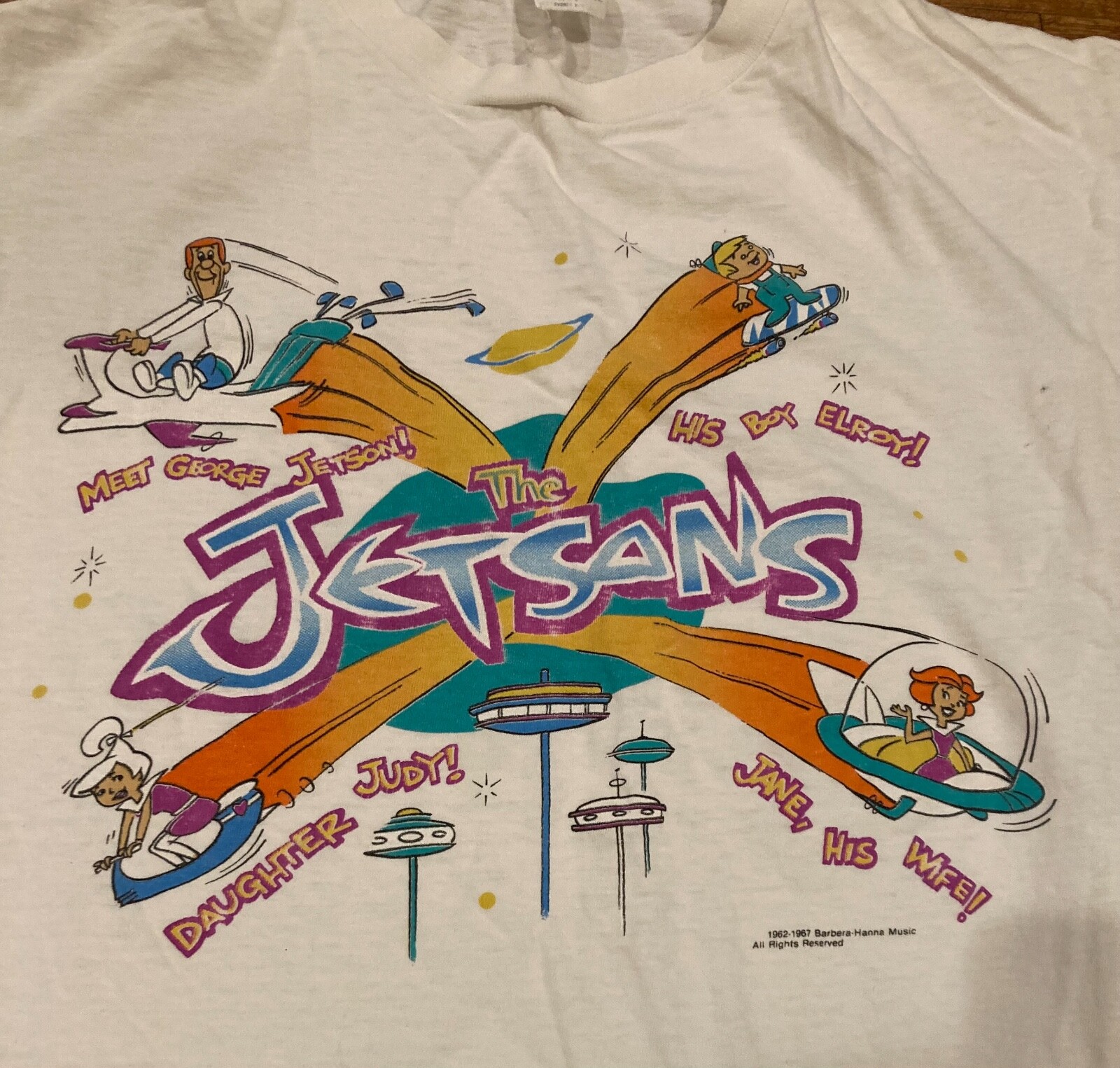vintage 80' THE JETSONS cartoon T-SHIRT hanna-barbera… - Gem