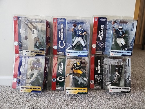 McFarlane NFL Series 8 FULL SET SEALED Manning, Lewis, McNair, Holt ...