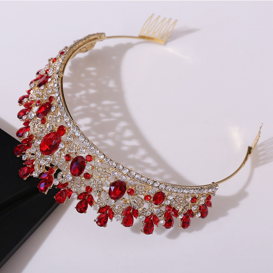 5.6cm Tall Crystal Large Wedding Queen Princess Prom Tiara Crown Combs ...