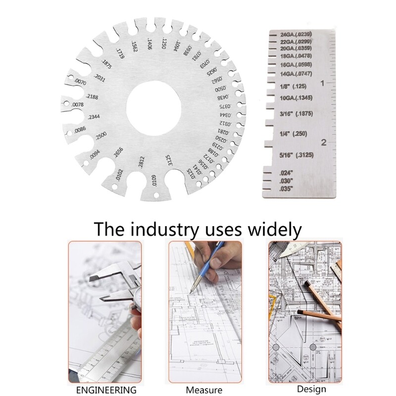 Round Wire Gauge Measuring Tool Thickness Diameter Gage SWG Sheet Metal ...