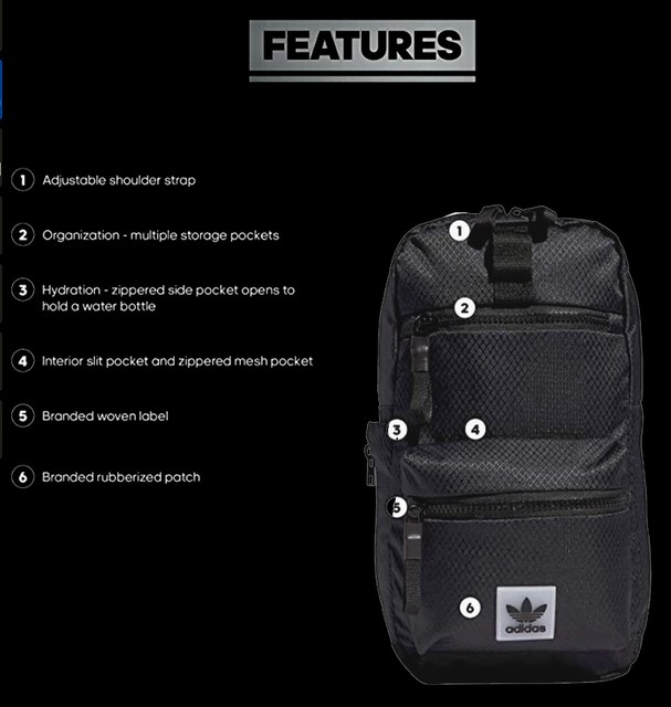 adidas Utility Sling Crossbody Bag Black for sale online | eBay