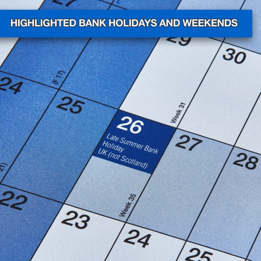 2024 Compact Year Planner Wall Calendar With Sticky Labels & Drywipe ...