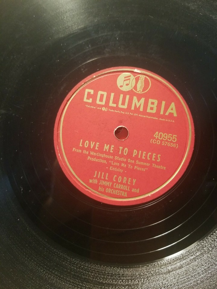 JILL COREY, Columbia LOVE / LOVE ME TO PIECES 78 rpm ex | eBay