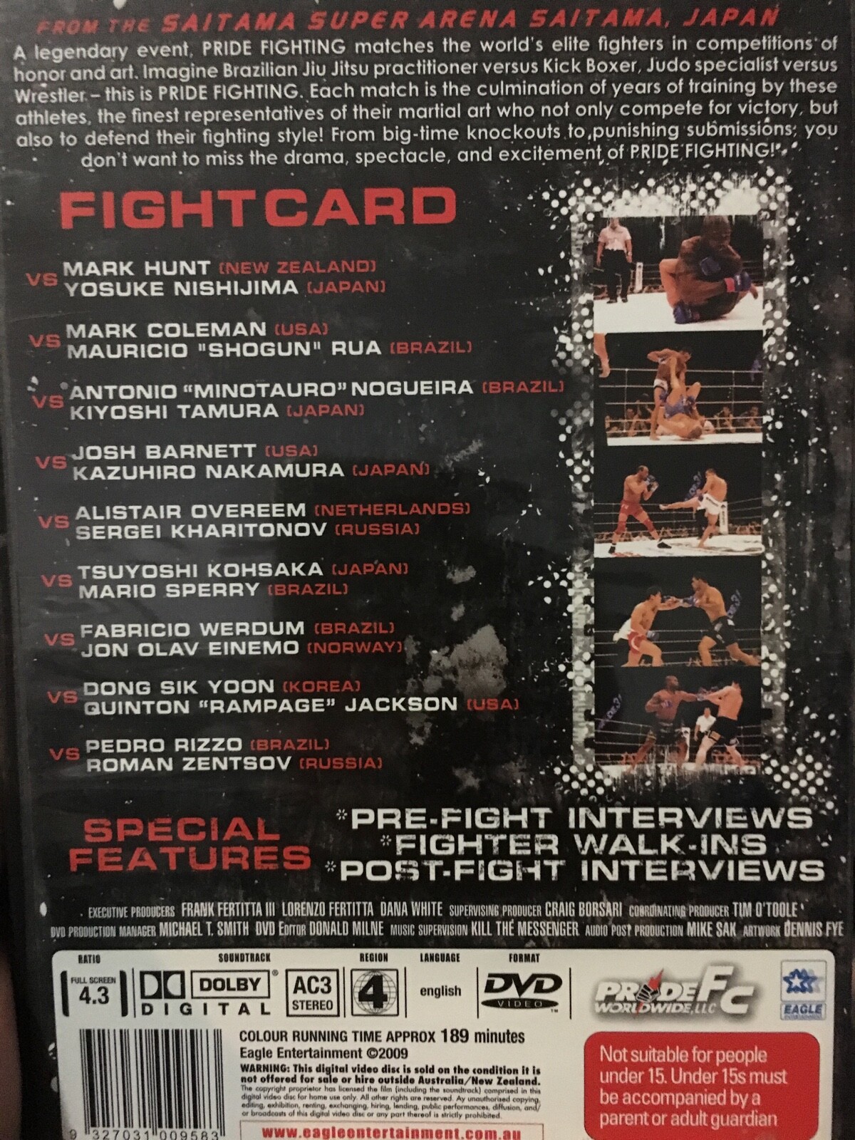 Pride FC 31 - Unbreakable region 4 DVD (UFC / mma / fighting ...