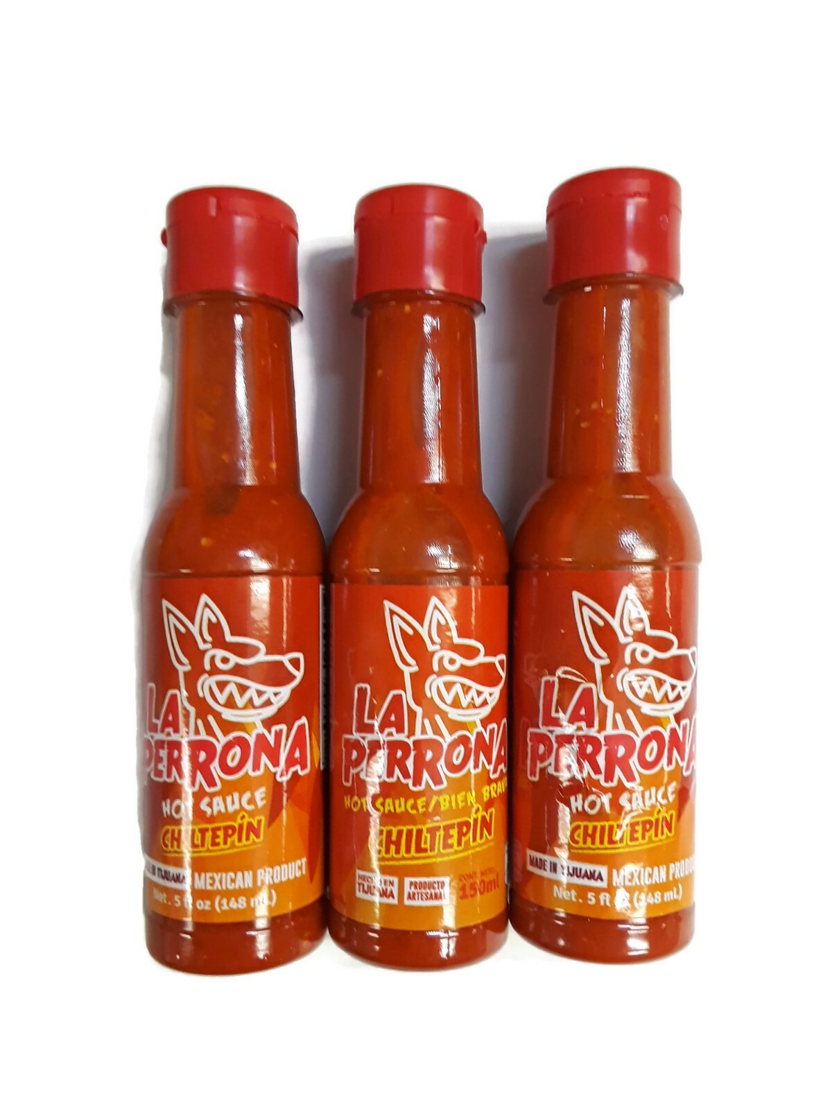 La Perrona Hot Sauce Chiltepín Set 3, Salsa Artesanal La Perrona Set 3 ...