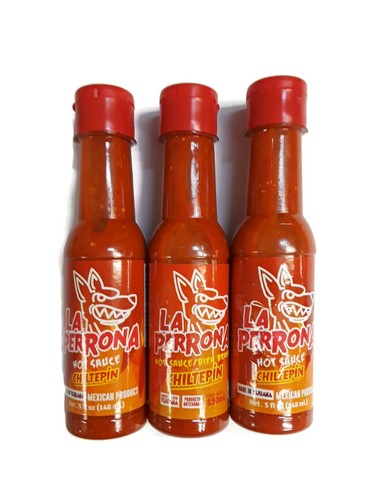 La Perrona Hot Sauce Chiltepín Set 3, Salsa Artesanal La Perrona Set 3 ...