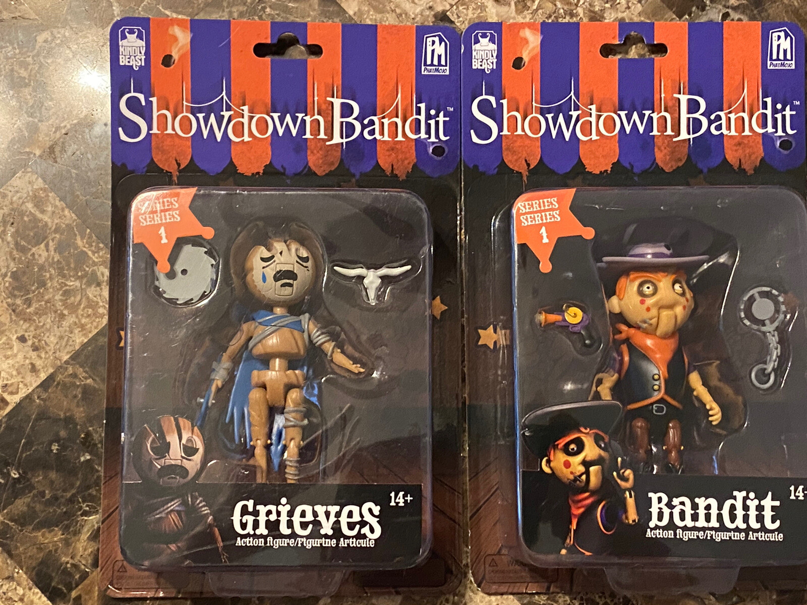 Showdown Bandit Action Figures Series 1 Lot X2 Grieves + Bandit MOC New ...