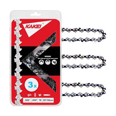 KAKEI 20 Inch Chainsaw Chain .325" Pitch, 050" Gauge, 78 Drive Links ...