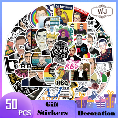 50pcs Ruth Bader Ginsburg RBG Game Vinyl Decal Stickers Waterproof ...