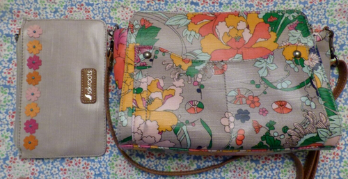 HTF Style Sakroots TRACY sm Lilac Flower Power Crossbody Bag/wallet ...