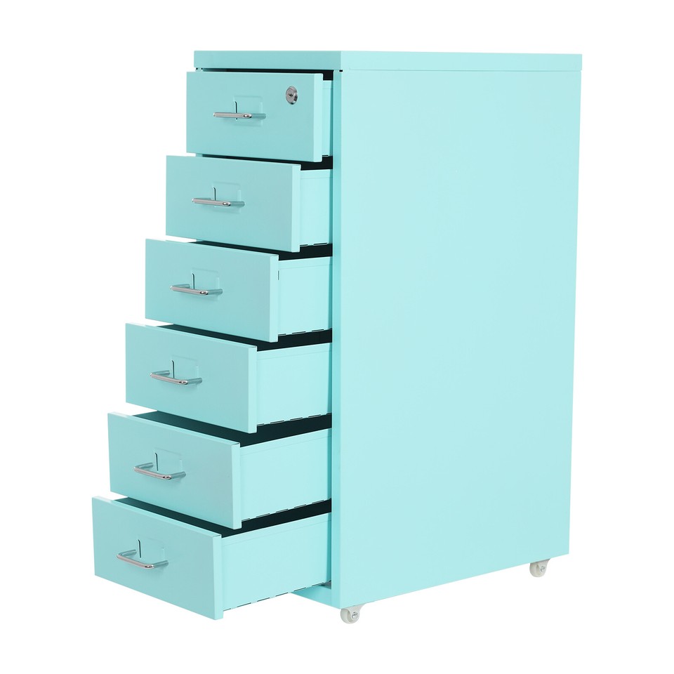 6-layer Vertical File Cabinet, Metal File Cabinet with Lock, Filing ...