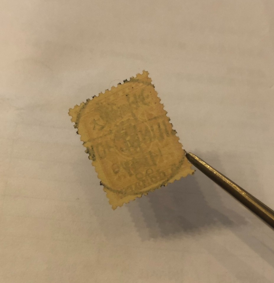 China 1897 imperial red revenue $5 on 3c with overprint inverted error ...