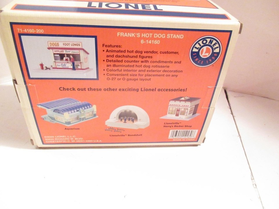 LIONEL 14160 OPERATING FRANKS HOT-DOG STAND ACCESSORY- 0/027- NEW - SH ...