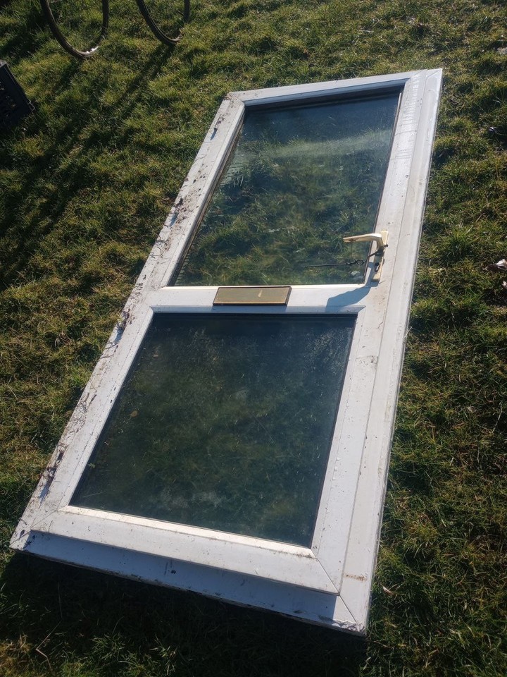 uPVC Door Double Frame Glazing Glass Plastic Letter Box Front Door ...