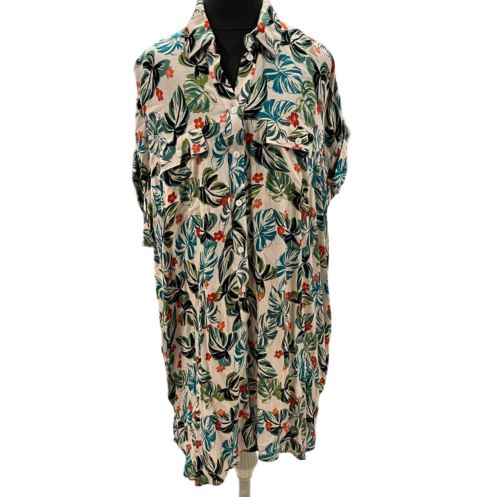 Lost + Wander Tropical Safari Short Sleeve Rayon Shir… - Gem