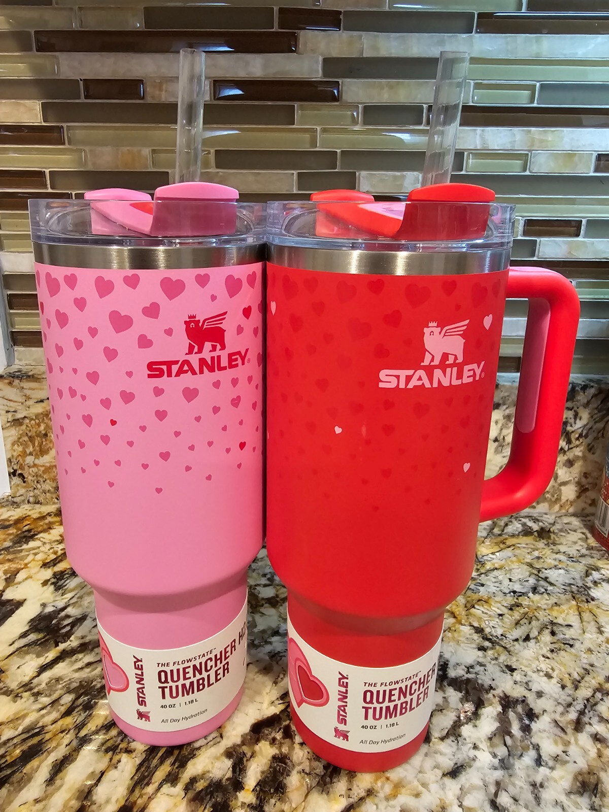 Stanley 2025 Valentine's Day 40oz Tumbler Set - Ruby Hearts + Sweet ...