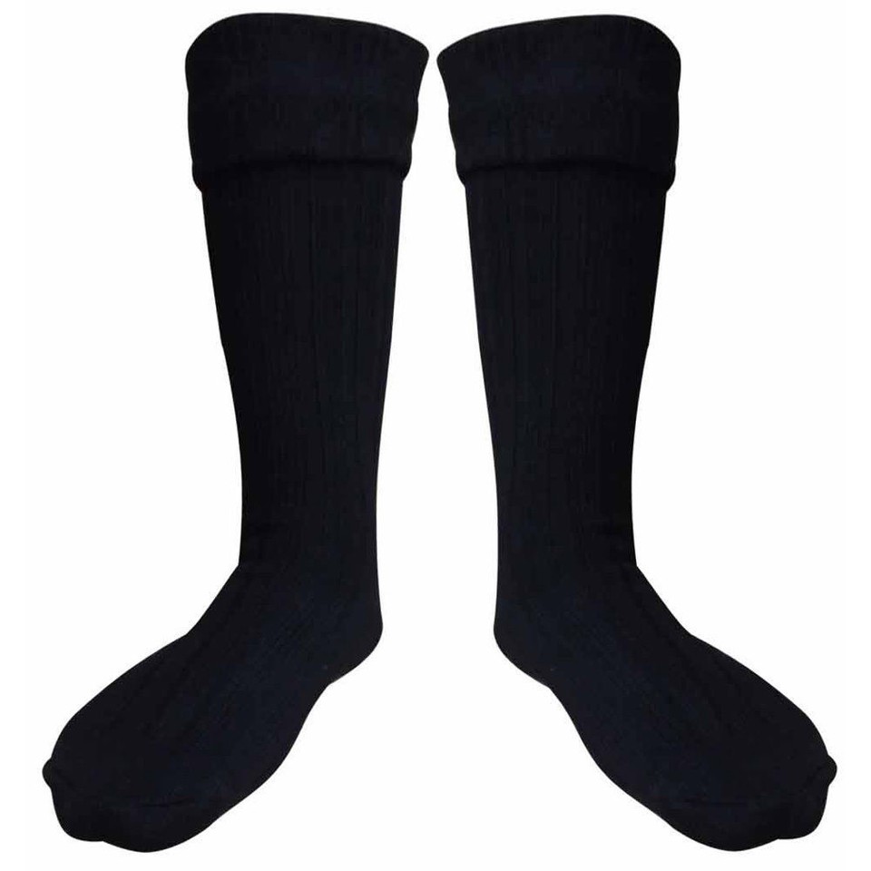 SCOTTISH BLACK WOOL BLEND KILT SOCKS FOR MEN'S KILT HOSE | eBay