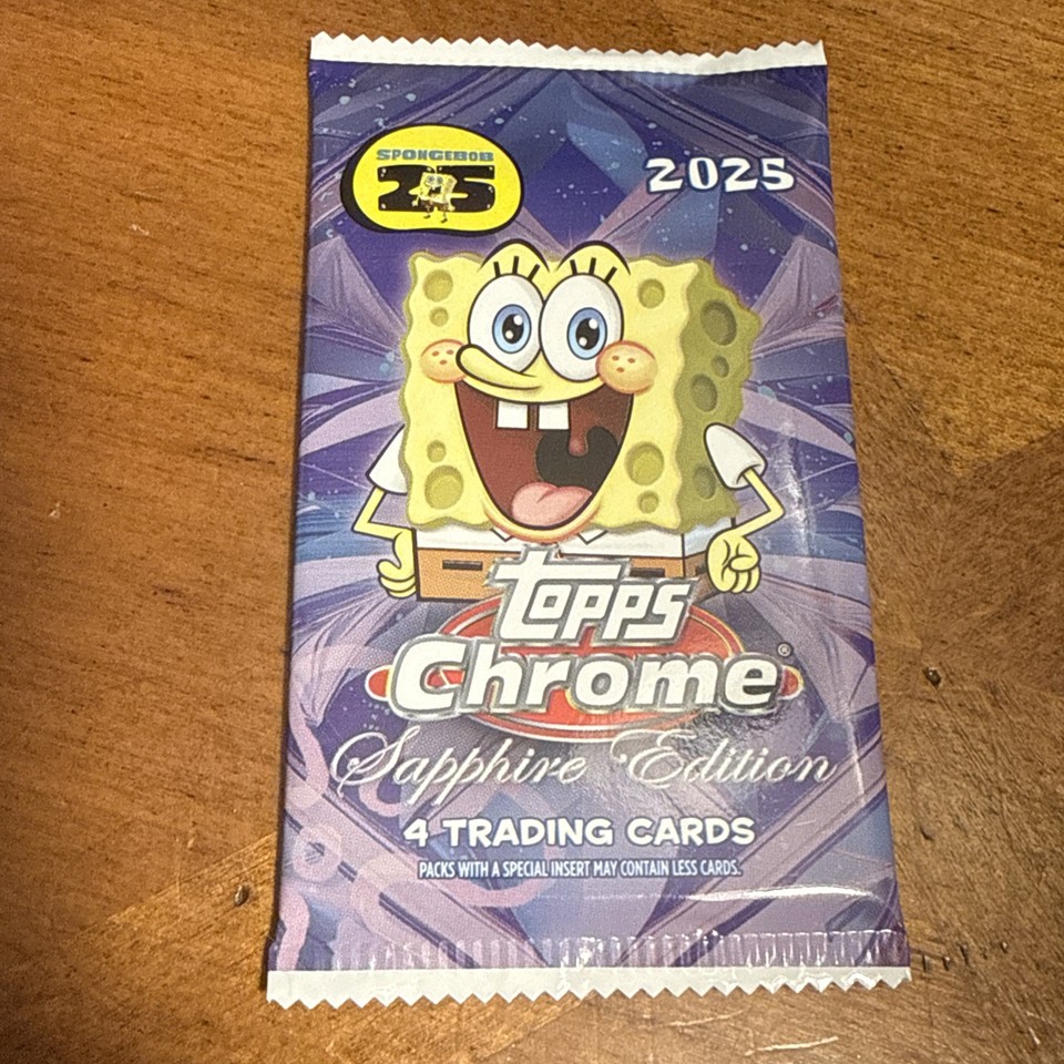 Topps Chrome Sapphire SpongeBob UNOPENED PACK | eBay