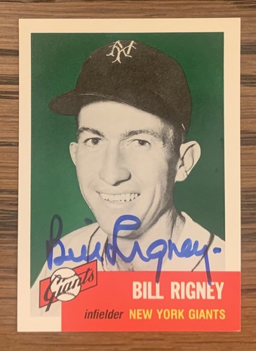 1991 Topps Archives 1953 Bill Rigney #328 Autograph Auto New York ...