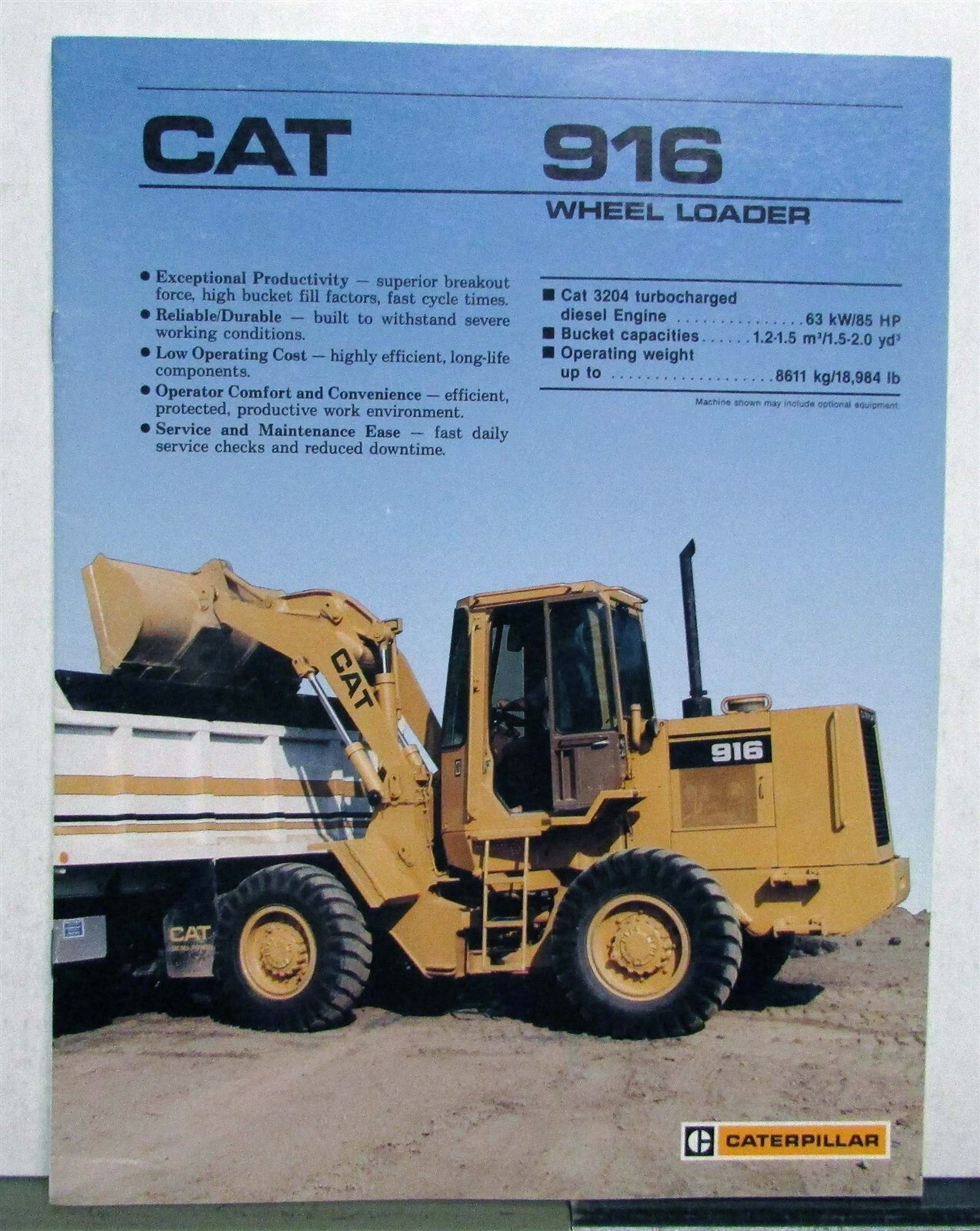 1987 Caterpillar 916 Wheel Loader Diagrams Construction Features Sales ...