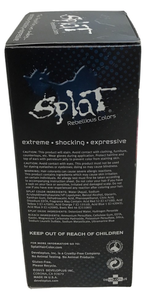 Splat Rebellious Colors Pure Sapphire Complete Kit Hair, Black Berry | eBay