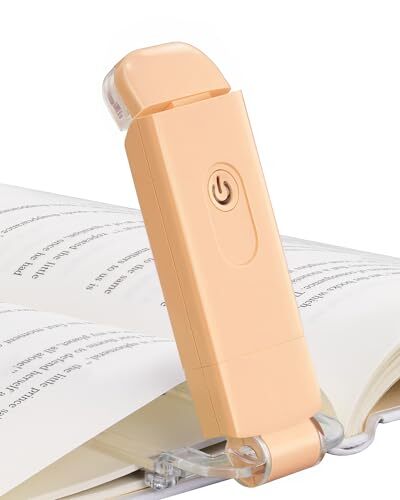 USB Rechargeable Book Light, LED Clip on Reading Lights for Books Peach ...