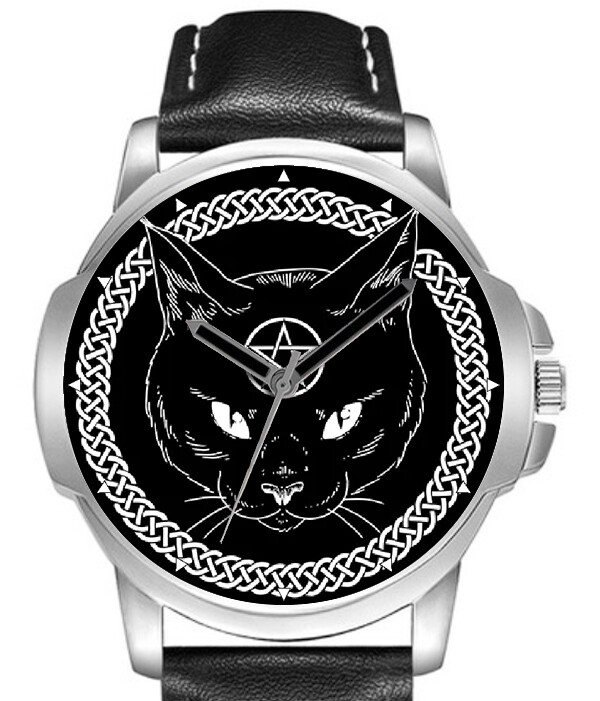 Black Cat Pentagram Stylish Rare Quality Wrist Watch | eBay