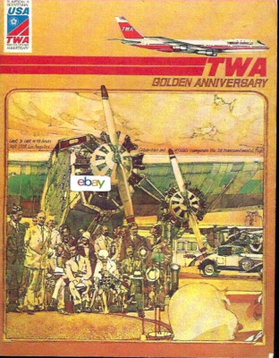 TWA TRANS WORLD AIRLINES 1976 FIRST CLASS GOLDEN ANNIVERSARY MENU ...