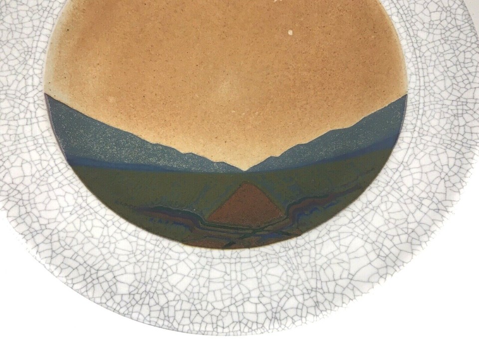 Studio Pottery Rob Wiedmaier 12" BOWL CHARGER Sunset Mesa Crackle ...