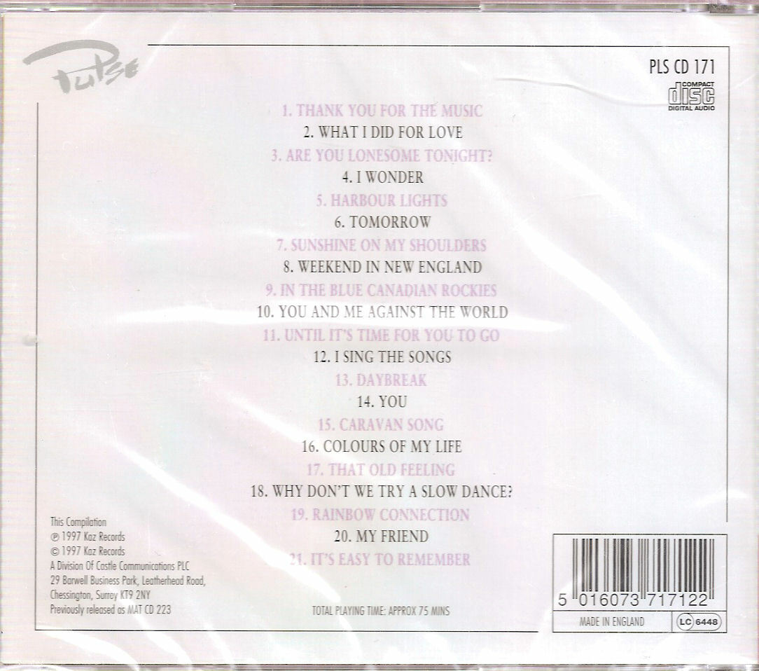 Thank You for the Music by Vera Lynn (CD, Feb-1998, Pulse) for sale ...