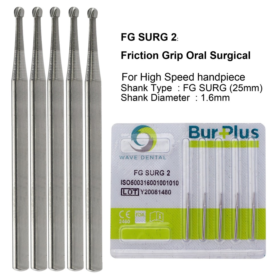 Wave Dental Surgical Burs Round Long 2 4 6 8 557 702 Carbide Bur 25mm ...