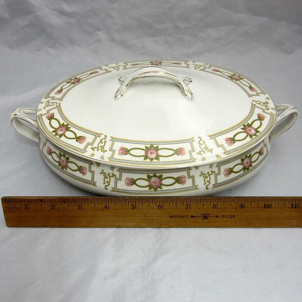 Vintage English China Johnson Brothers Covered Vegetable Dish Floral ...