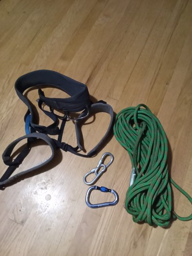 Climbing Harness (Mens L), Rope And Carabiners. (Black Diamond) | eBay