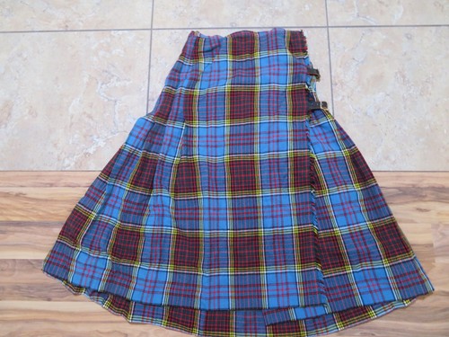 Wool Kilt Blue Black Red Yellow Plaid Aston Brand Made in Scotland Sz S | eBay